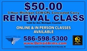 3 Hour In-Person Renewal Michigan Concealed Carry Pistol License CCW ...